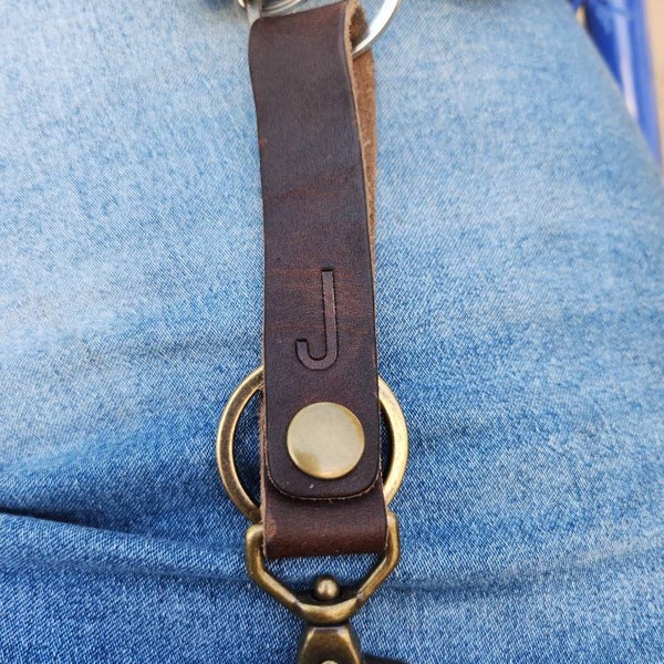Personalized Leather Keychain |snap Closure W/ Keyring & Swivel Clip ...