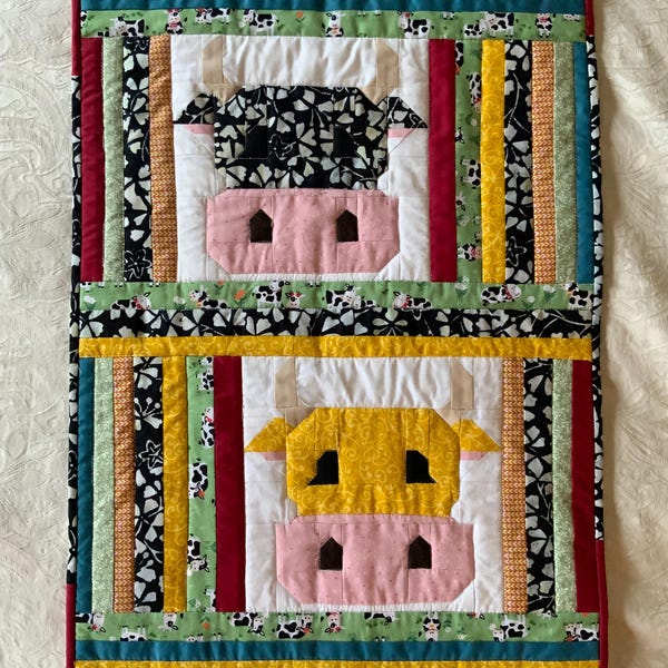 Cow Quilt Block Patternfarm Animal Face PDF- Instructions for 6 Inch, 9 ...