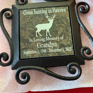 Personalized Hunting in Heaven Memorial Garden Stake, Deer Memorial ...