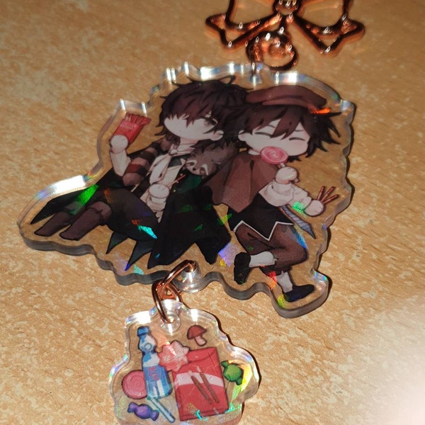 BSD Bungou Stray Dogs Glitter Keychains Acrylic: Osamu Dazai, Nakahara ...