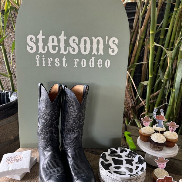 First Rodeo Birthday - First Rodeo Party Backdrop - Cowboy Theme First ...