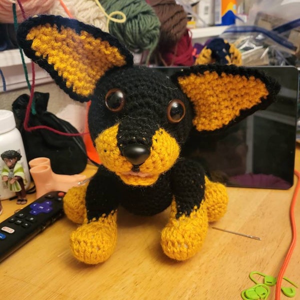 Amigurumi Doberman, Crochet Dog Pattern, Doberman Pinscher, Plush Dog ...
