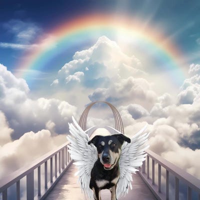 Pet Heaven Pet Loss Memorial Background Backdrop , Fields Rainbow ...