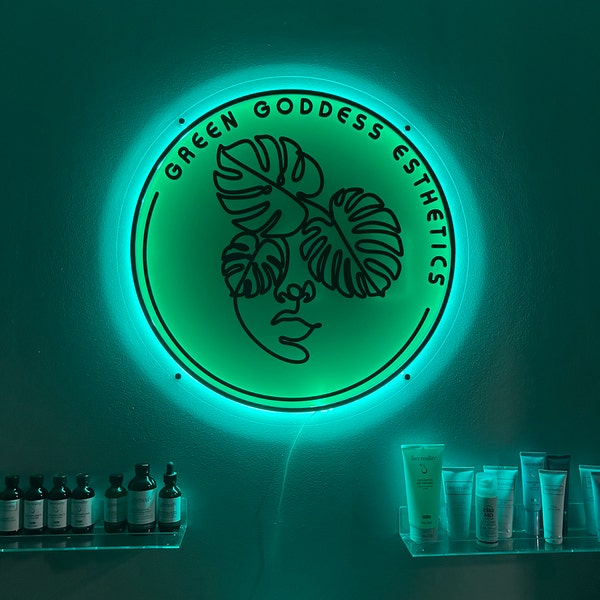 Custom Backlit Acrylic Sign Acrylic Logo Sign LED Business Sign Salon ...