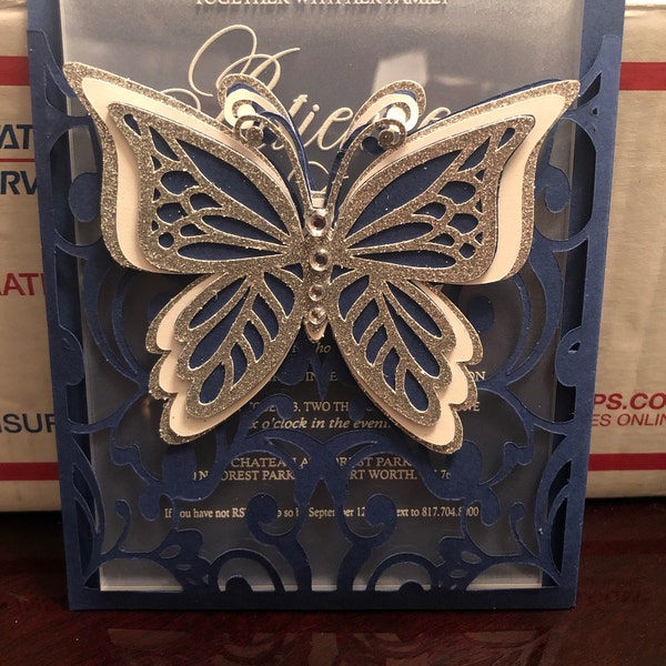 Butterfly Invitations | Invitaciones De Mariposa | Laser Cut Invitation ...