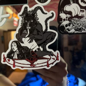 Saint Michael Archangel Defeats the Devil Sticker, Christian Goth ...
