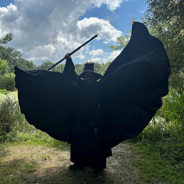 Dark Navy FULL SLEEVES Cloak~ Large Hooded Cloak~ Cosplay Cloak ...