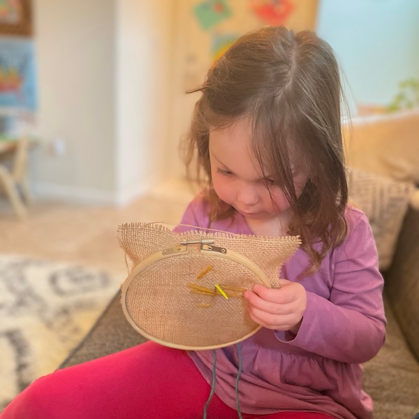 Kids Sewing Kit / Preschool Sewing/learn to Sew Kit/montessori Sewing ...