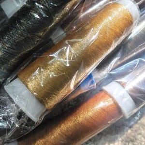 Japanese Vintage Silver & Gold Leaf Thread 5sets Embroidey 5000M 3350 0 ...