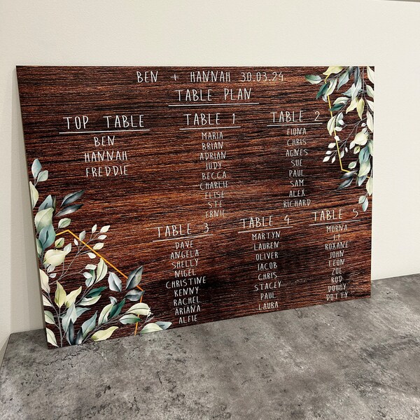 Rustic Wedding Table Plan Sign | Wedding Seating Plan - Etsy UK