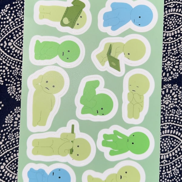 Smiski Matte Vinyl Sticker Sheet 1 - Etsy