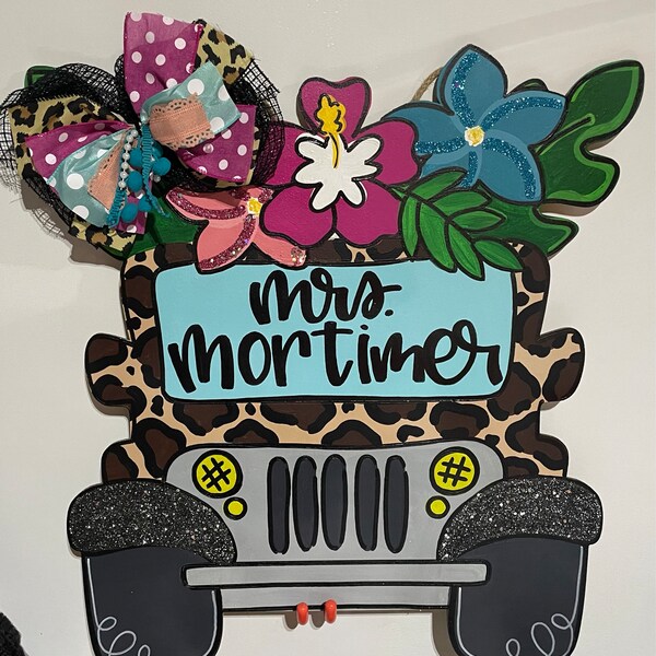 Safari Tropical Door Hanger, Teacher Sign, Truck Door Sign, Teach Door ...