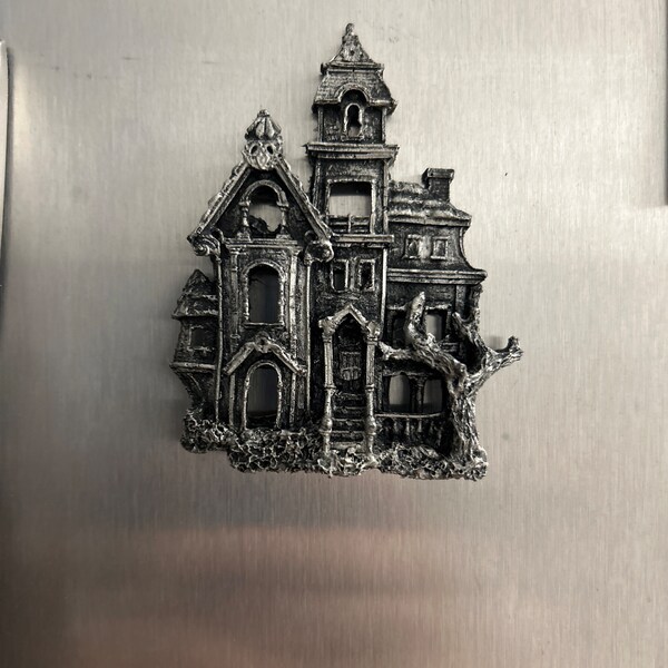 Haunted Mansion Magnet, Hand Painted Resin Sculpture | Gothic Fantasy ...