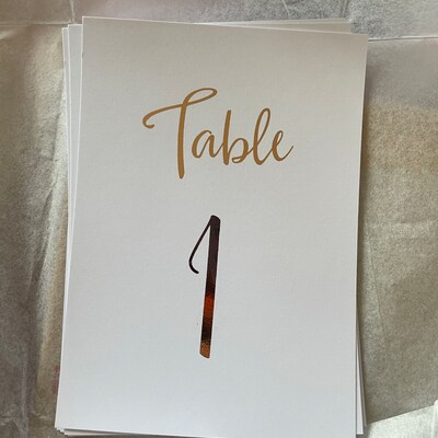 Custom Table Name Cards, Gold Foil Table Name, Gold Table Cards - Etsy