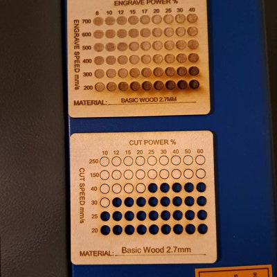 Laser Test Files Material Test Card Lightburn Cut & Engrave Test CO2 ...