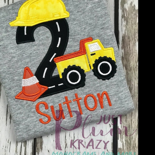 Construction #2 4x4 5x7 Digital Applique Birthday Number. - Etsy