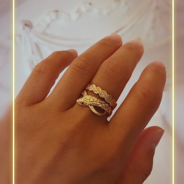 Victorian Diamond Double Snake Ring - Etsy
