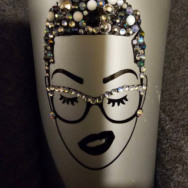 Lori Afro Woman Face Vinyl Decal|african American Woman Decal| Wine ...