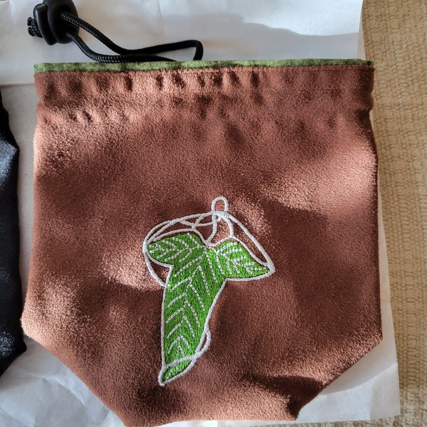 Lord of the Rings Leaf of Lorien Dice Bag, Reversible Pouch, Handmade ...