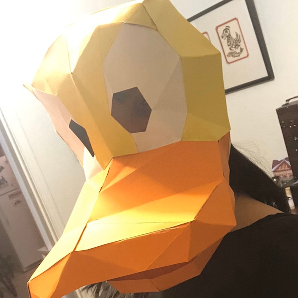 Rubber Duck Mask Papercraft Pattern | Cartoon Mask | Printable Mask ...
