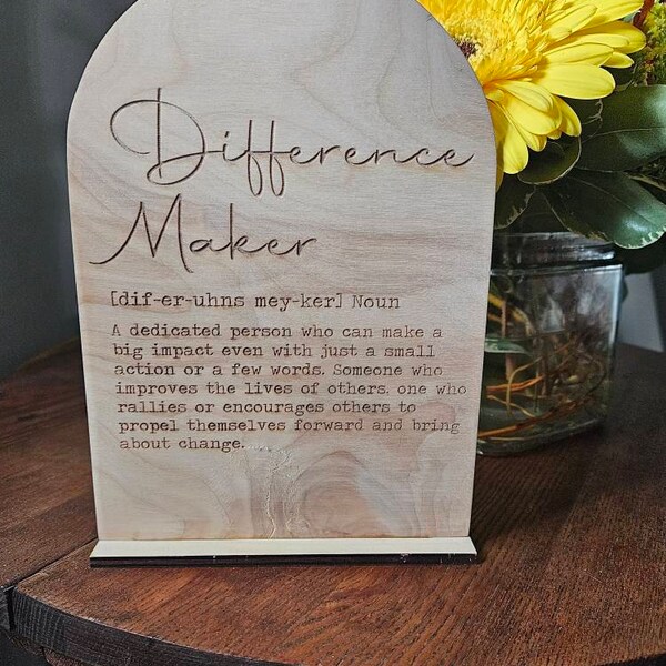 Difference Maker - Boho Wood Sign - a Thoughtful Gift for a Leader ...
