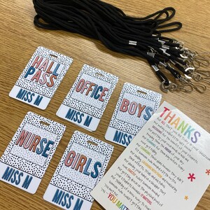 Boho Rainbow Theme Classroom Hall Pass, Personalized, Set of 10 - Etsy