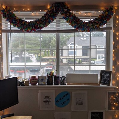 Fabric Tied Wreath, Rag Tied Wreath, Rag Tie Wreath, Welcome Wreath ...