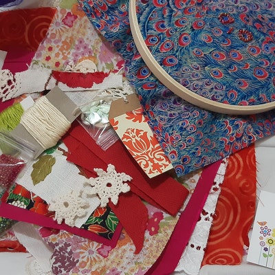 Slow Stitched Flower Drink Coaster Pastel - Etsy