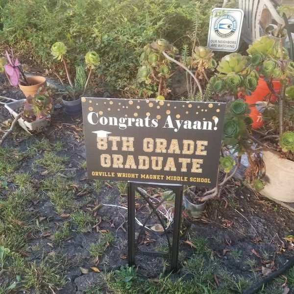 Elementary Graduation Yard Sign Middle School 2023 Graduate 12x18" Size ...