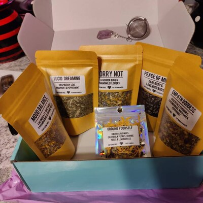 Loose Leaf TEA Starter KIT Organic Tea Gift Set Tea Gift BOX Ready to ...