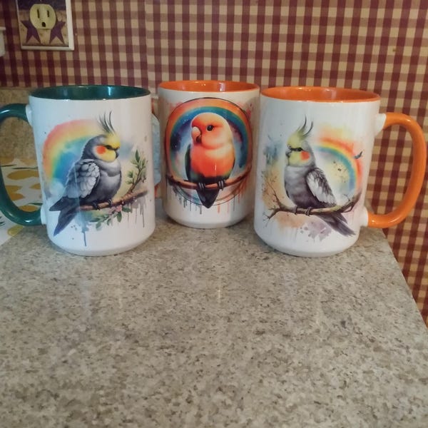 Umbrella Cockatoo Mug, Multiple Photo Options, Beautiful Ceramic Mug ...