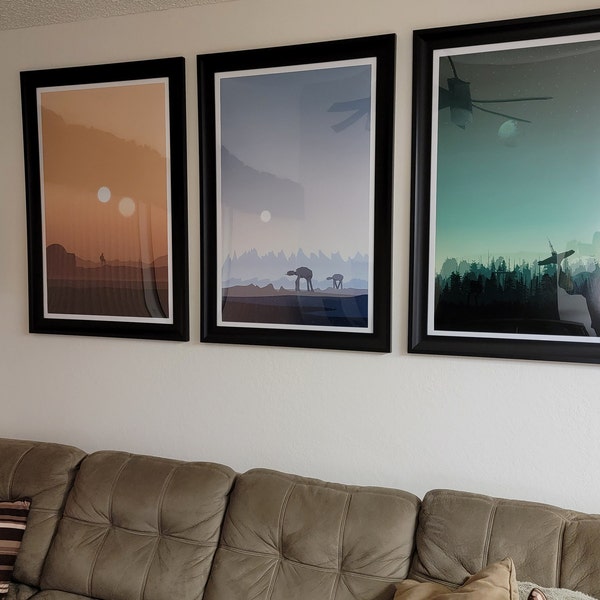 Force Inspired - Star Wars Inspirited Sunset Minimalist Poster Set ...