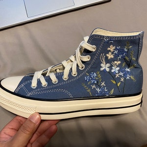 Converse Custom Floral Embroidery / Converse Custom Name / Gift for ...