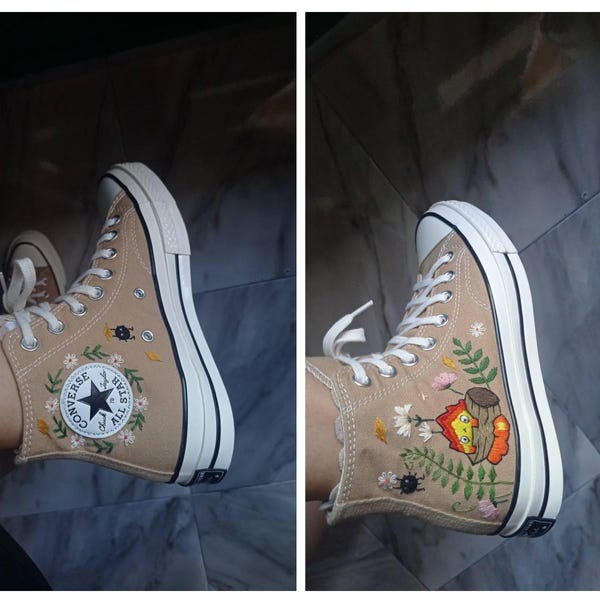 Cat Ji.ji Embroidered Converse, Custom Anime Character Embroidered ...