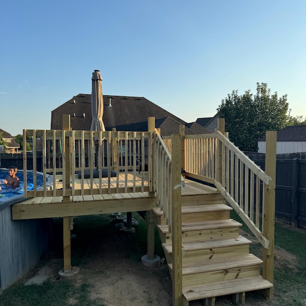 Plans for Above Ground Pool Deck (12x14) 24' Round Pool 52" High - Etsy