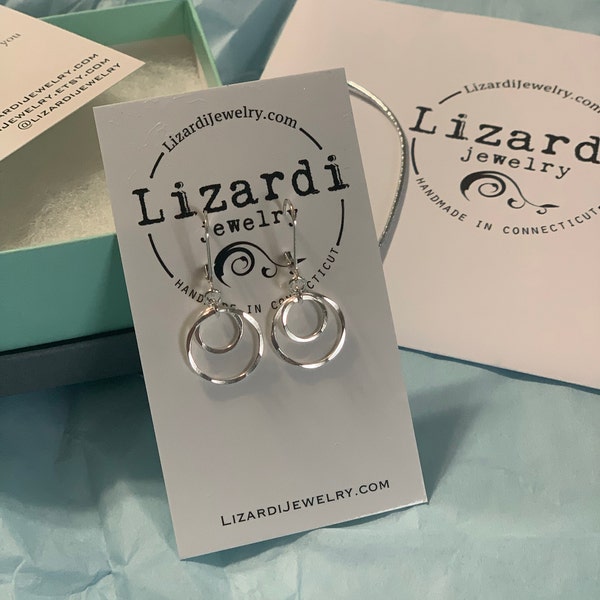 Small Sterling Silver Circles Leverback Earrings, Lightweight ...