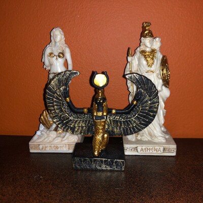 Vintage Athena Mini Statue Small Hand-painted Ancient Greek Goddess ...