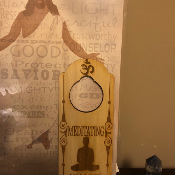 Do Not Disturb Meditating Engraved Door Hanger Sign - Etsy