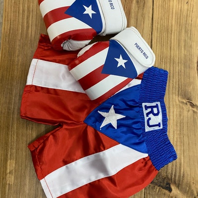 Personalized Puerto Rico Boxing Gloves and Shorts Set - Etsy