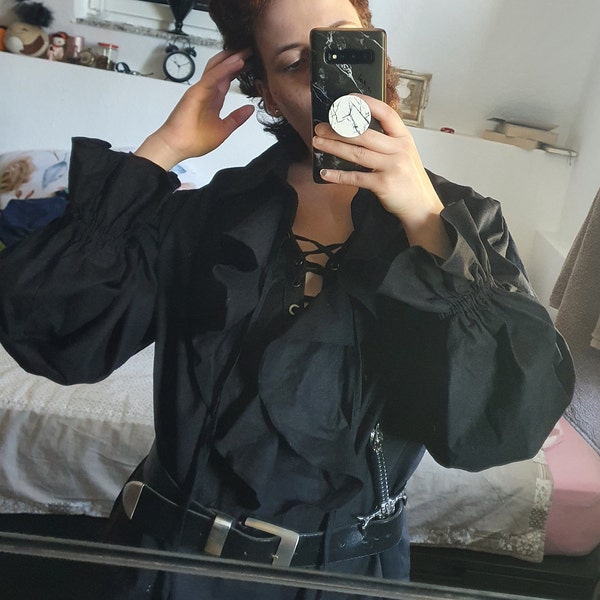 Linen Pirate Shirt / Poet Blouse / Prince Renaissance Blouse ...