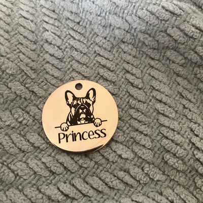 Dog Tag, Name Tag, Pet ID, Dog Name Disc, Engraved Stainless Steel ...