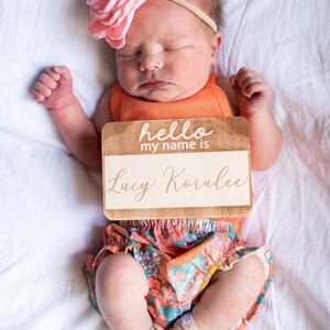 Hello My Name is Wooden Cutout / Birth Announcement /baby Name - Etsy
