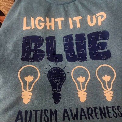 Light It up Blue for Autism Svg, Autism Light Bulb Svg, Puzzle Piece ...