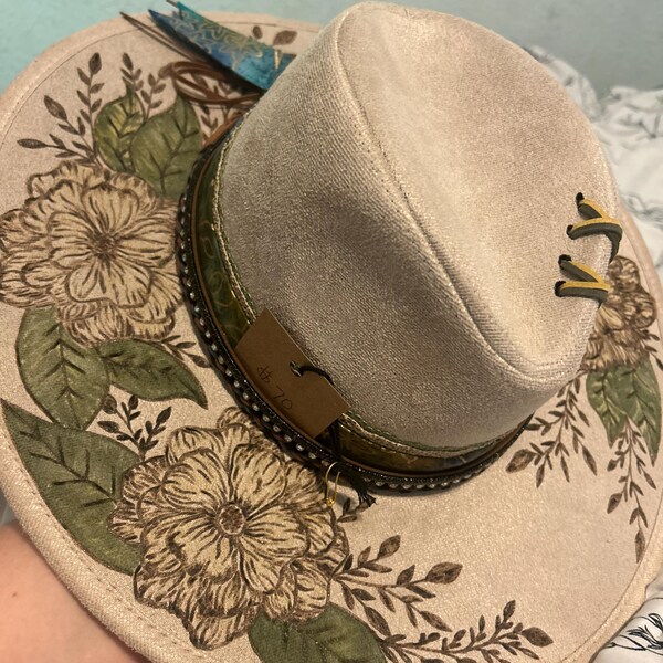 Hand Burned - Olive Green Sunflower Baseball Hat - Etsy