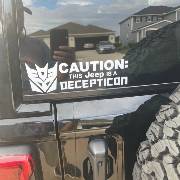 Transformers Decal - Decepticons Decal - Caution Decal - This Vehicle ...