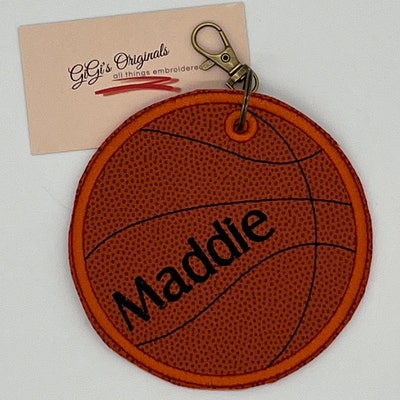 Basketball Bag Tag in the Hoop Applique Design 4 4.5 5 5.5 6 - Etsy