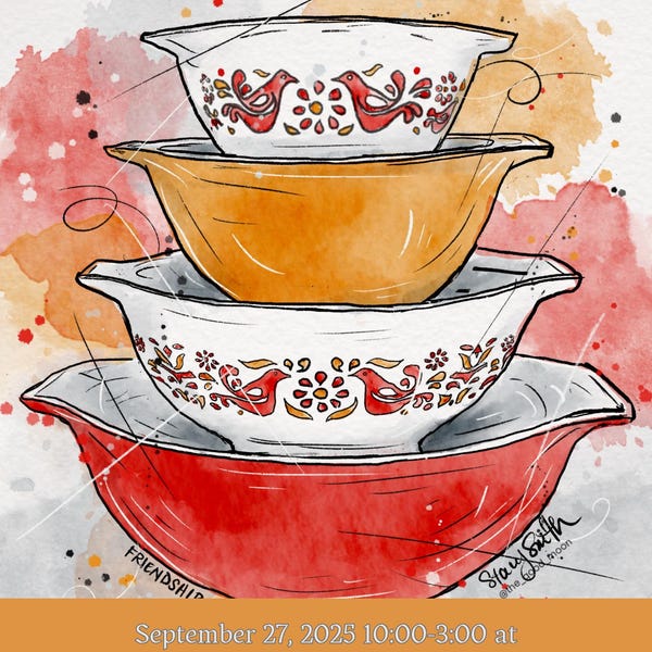 Vintage Pyrex Drawing Spring Blossom- DIGITAL DOWNLOAD - Etsy