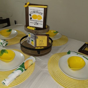 Lemonade Farmhouse Style Sign Set, Set of 2 Lemon Signs - Etsy