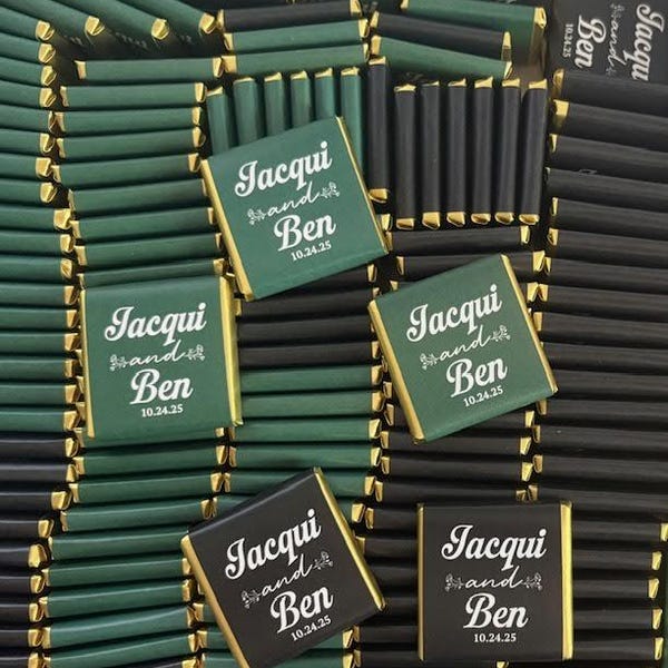 50 Pcs Luxury Wedding Chocolate, Customized Chocolate, Wedding Favors ...