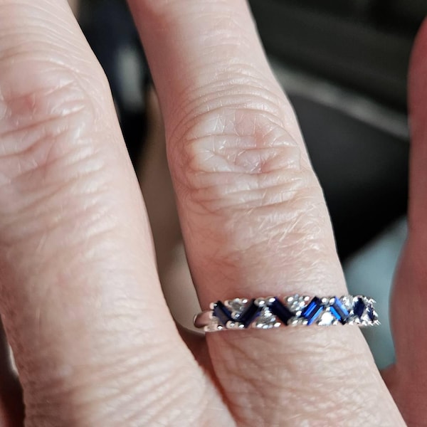 Color Changing Gemstone Ring, 6x8mm Emerald Cut Alexandrite Wedding ...